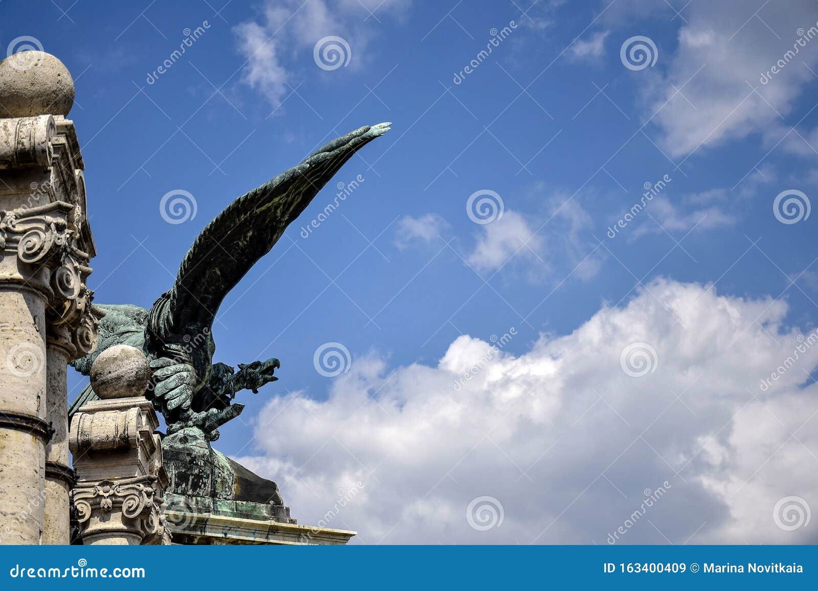 The Sculptural Image of a Formidable Eagle on an Ancient Colonade ...
