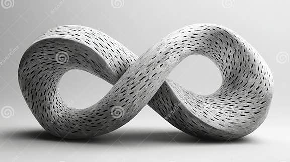 A Sculptural Infinity Symbol Crafted from Textured Material Creating a ...