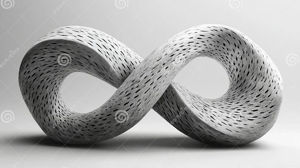 A Sculptural Infinity Symbol Crafted from Textured Material Creating a ...
