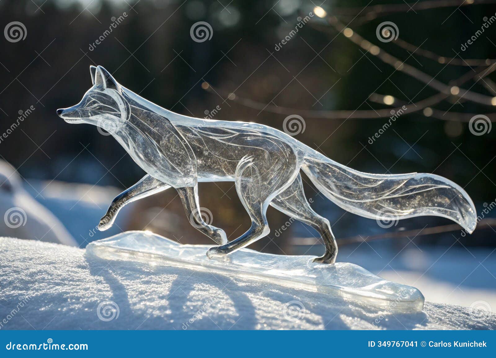 Sculptural Piece of a Running Fox Using Glassblowing Techniques ...
