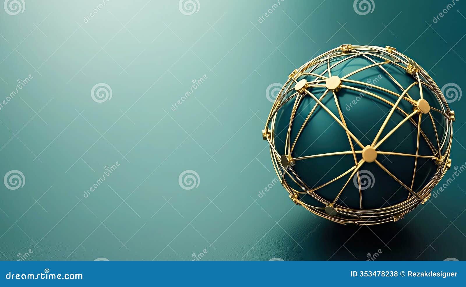 Sculptural Representation of Interconnected Network Elements on a Teal Background Stock ...