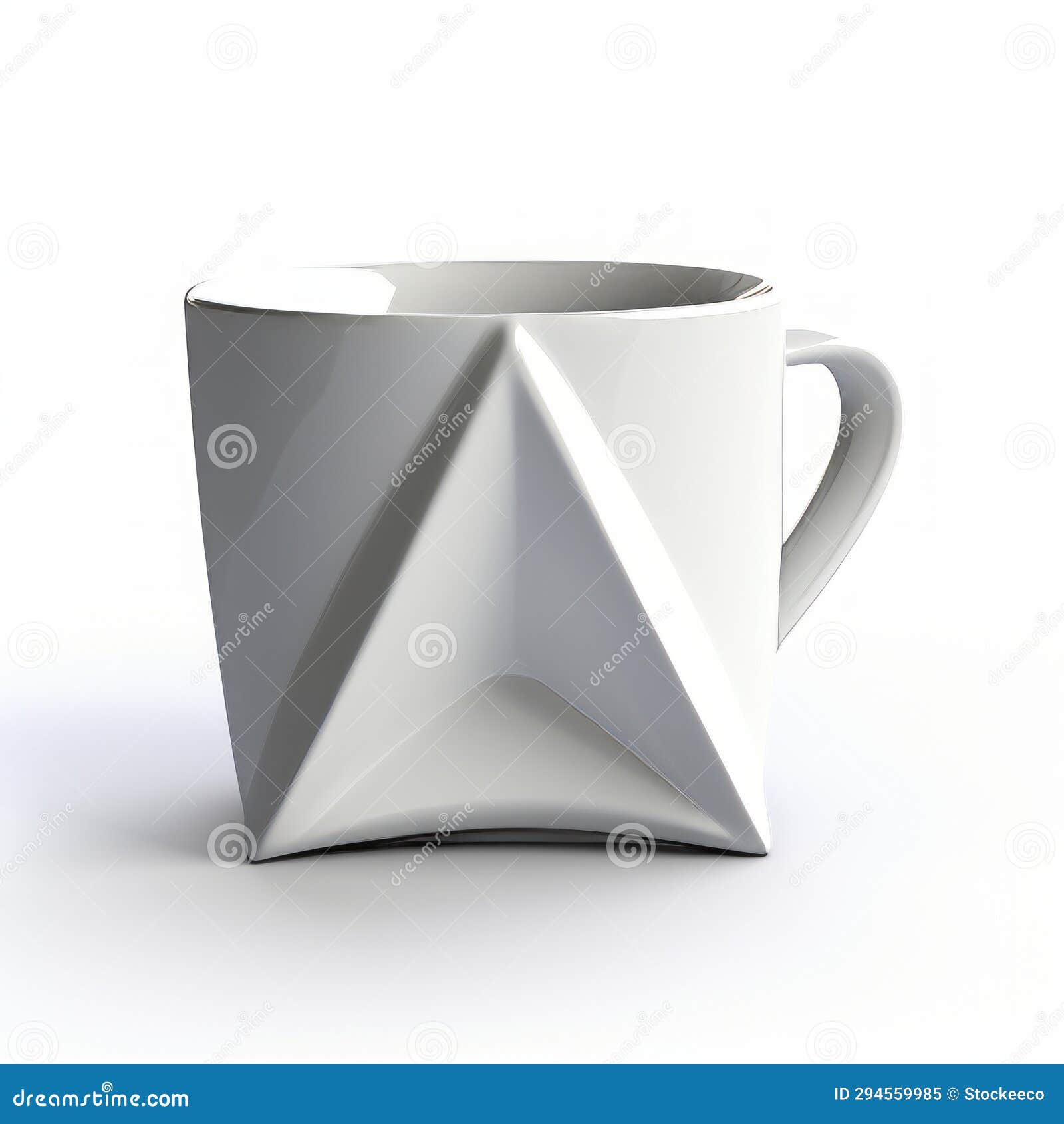 Sculptural Triangle Coffee Mug with Silky Finish - 3d Model Stock ...