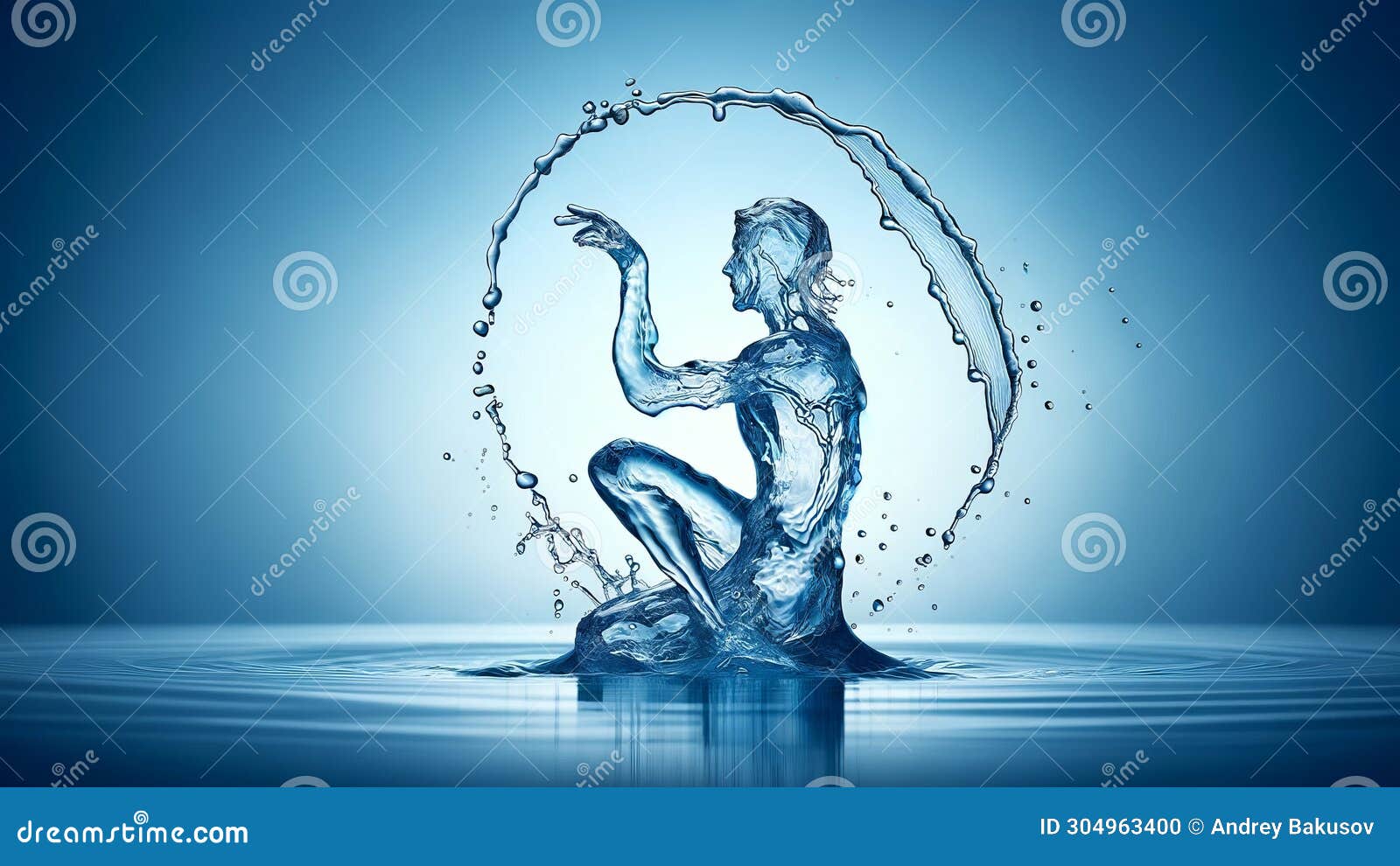 Sculptural Water Figure Frozen in Graceful Pose Stock Photo - Image of ...