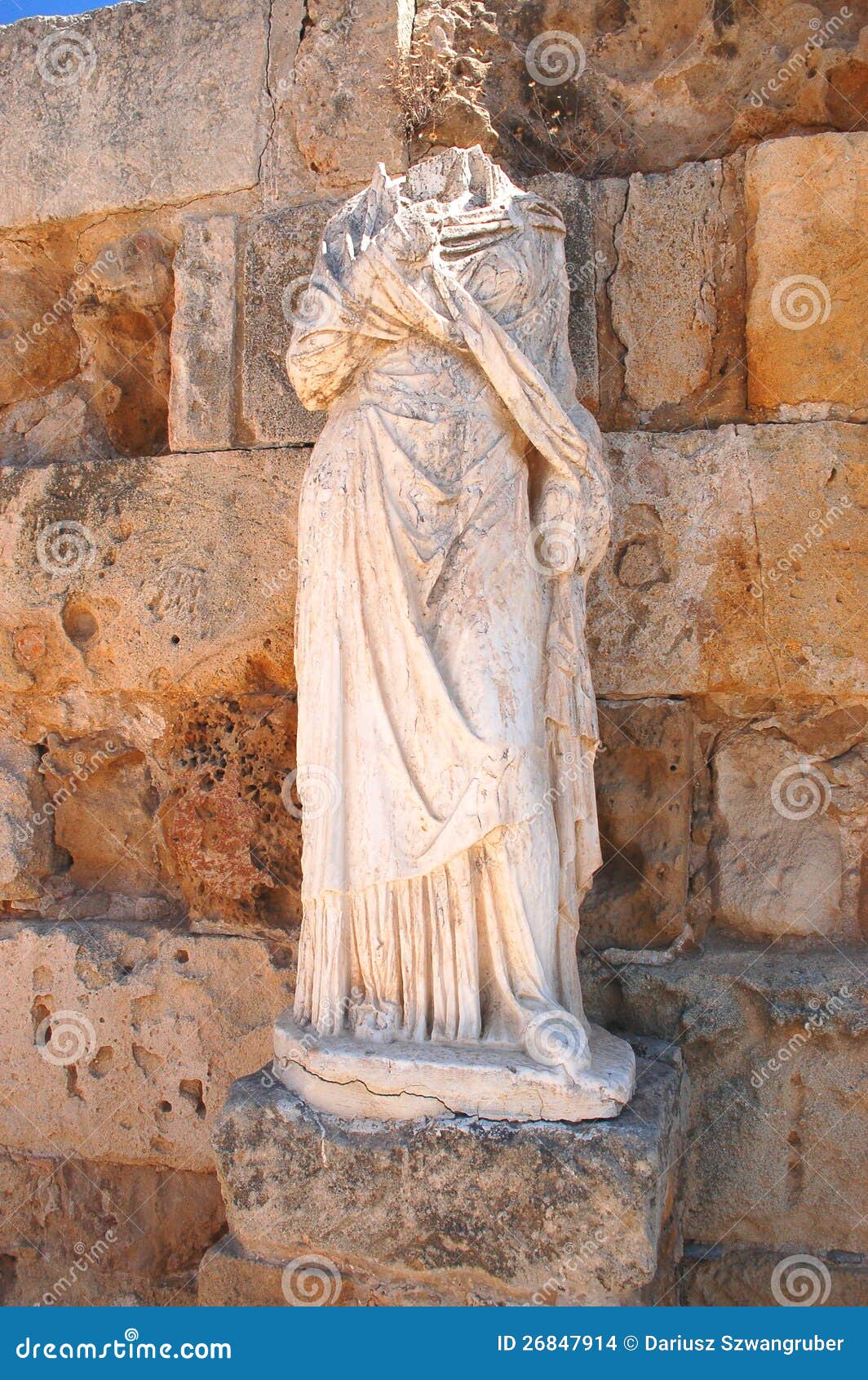 Sculpture in Ancient Theatre in Salamis, Cyprus Stock Photo - Image of ...