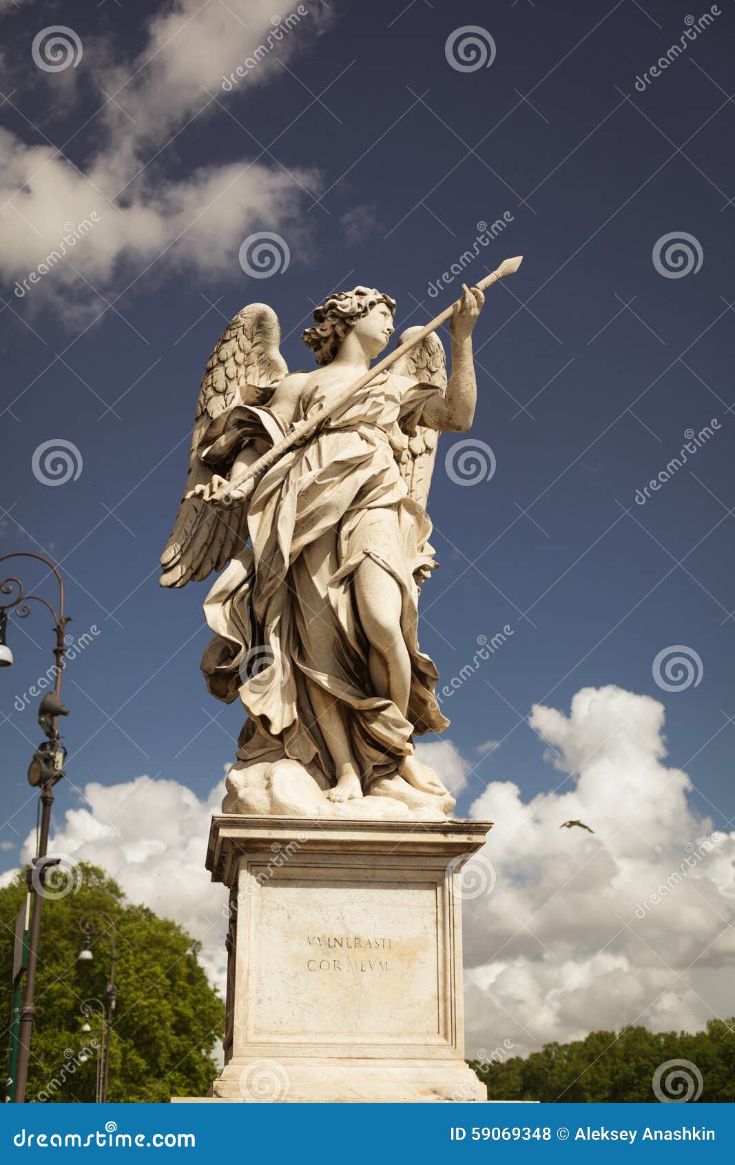 Sculpture of angel in Rome stock photo. Image of catholic - 59069348