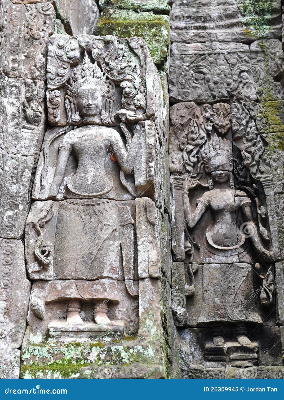 Apsara Celestial Nymphs - Ancient Painting Stock Photo | CartoonDealer ...