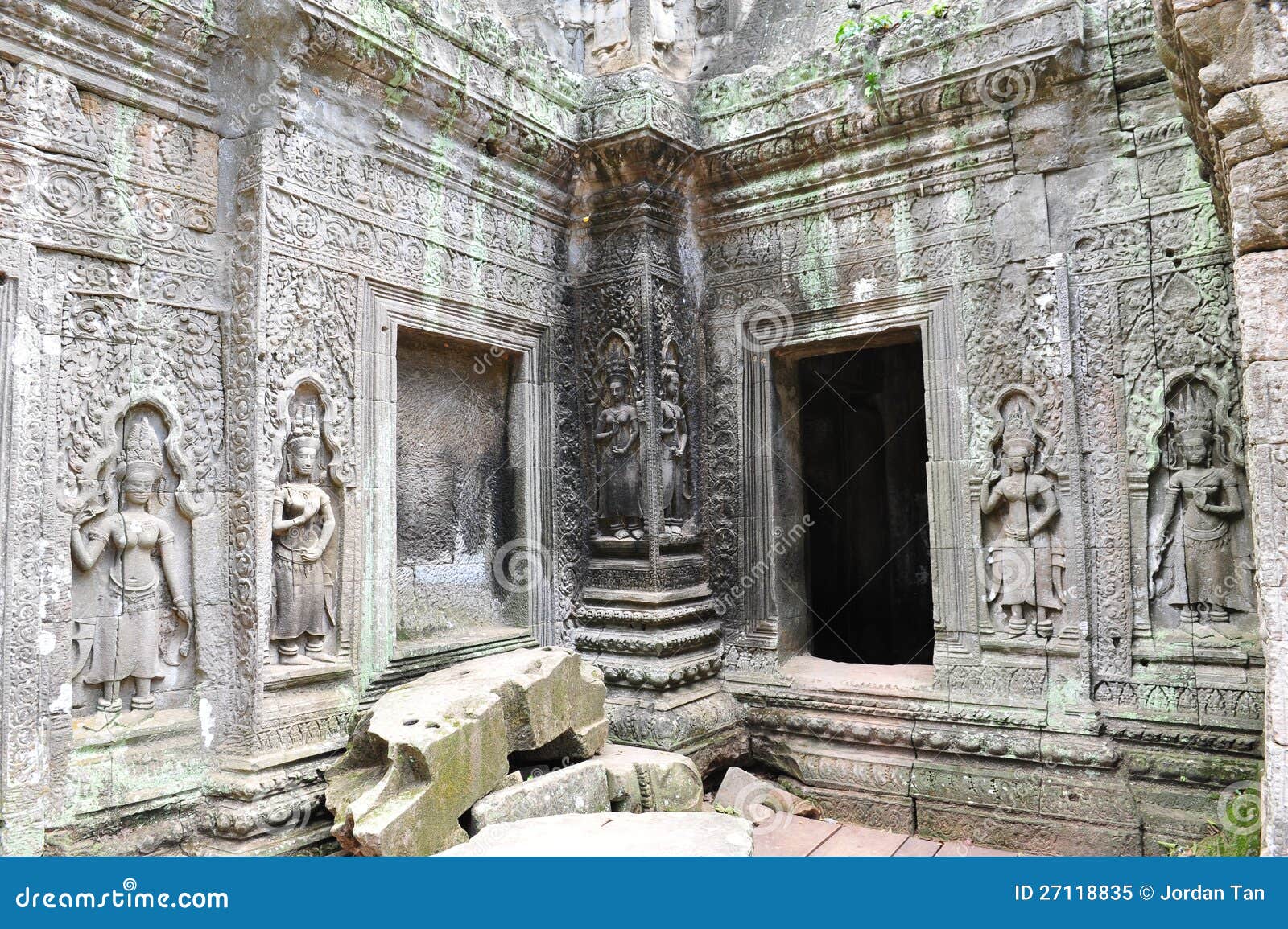 Sculpture of Apsara in Ta Prohm Temple in Cambodia Stock Image - Image ...