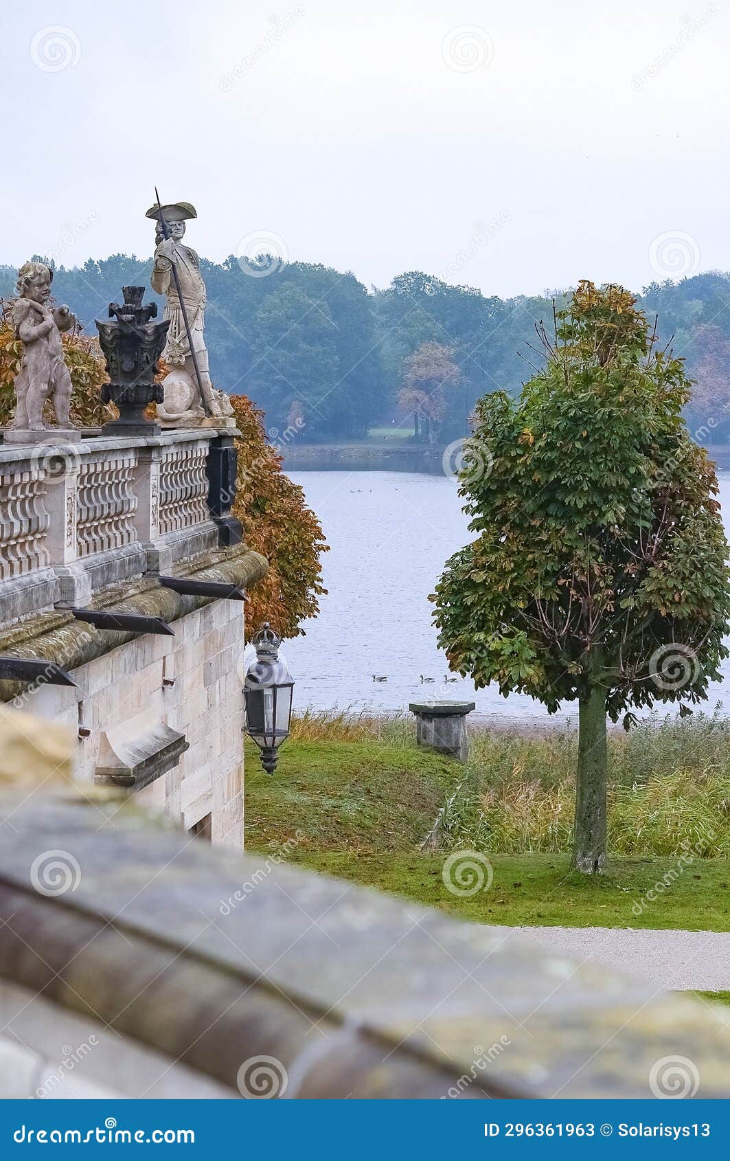 Sculpture on the Balustrade of Moritzburg Castle Stock Image - Image of ...