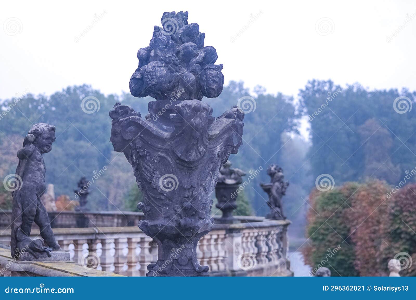 Sculpture on the Balustrade of Moritzburg Castle Stock Image - Image of ...