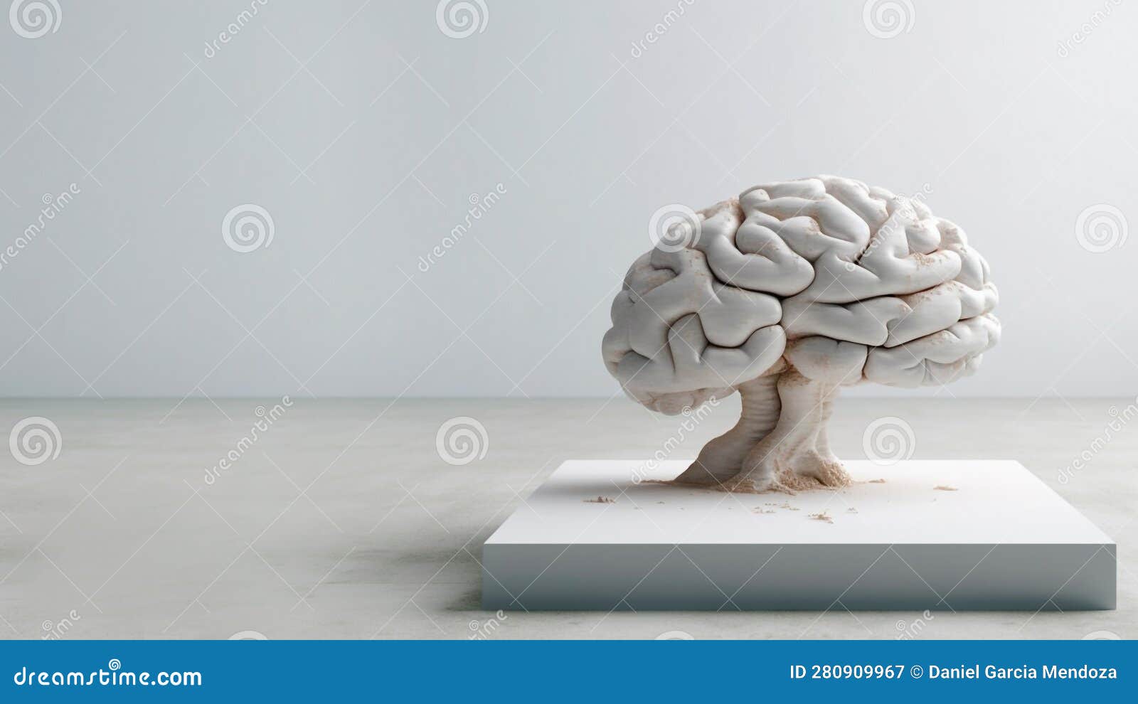 A Sculpture of a Brain. a Healthy and Strong Brain. Generative AI Stock ...