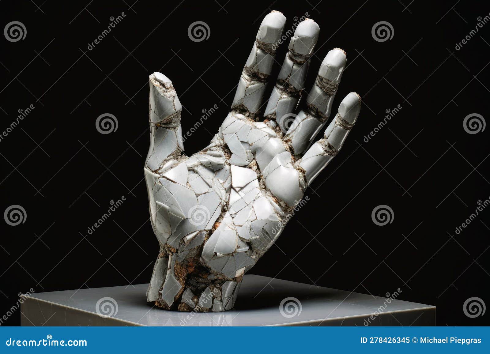 A Sculpture of a Broken Human Hand Created with Generative AI ...