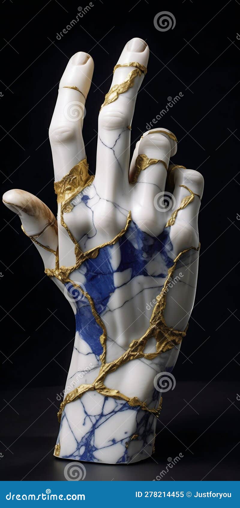 Sculpture of a Broken Marble Stone Hand. Generative Ai Stock ...