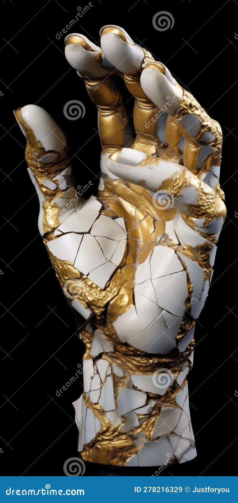 Sculpture of a Broken Marble Stone Hand. Generative Ai Stock ...