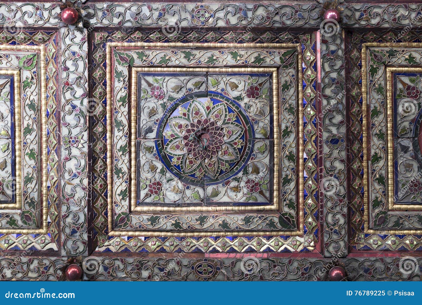 Sculpture on Buddhism Temple Ceiling Stock Image - Image of detail ...