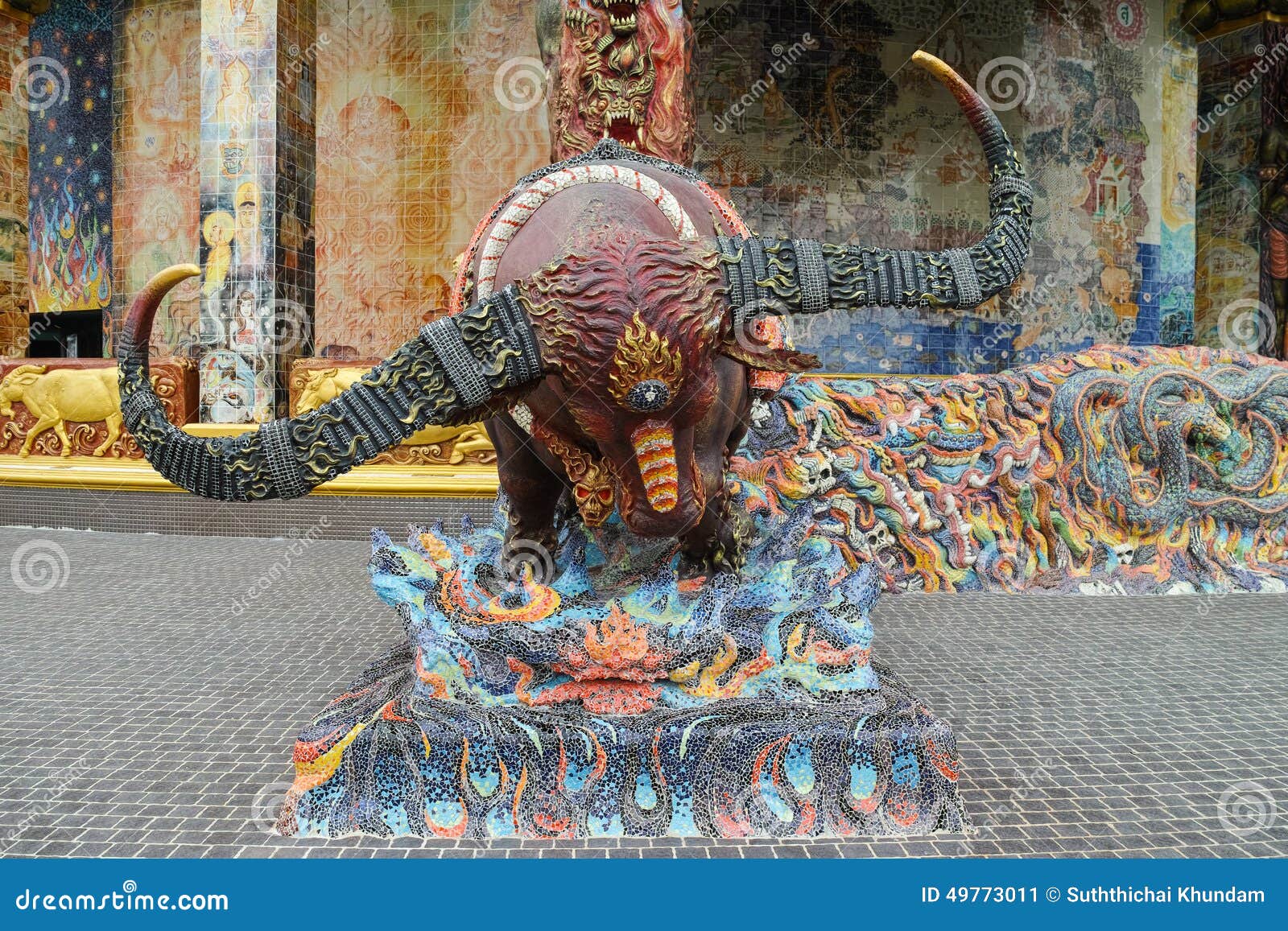 Sculpture of Buffalo Goddess Stock Image - Image of heaven, famous ...