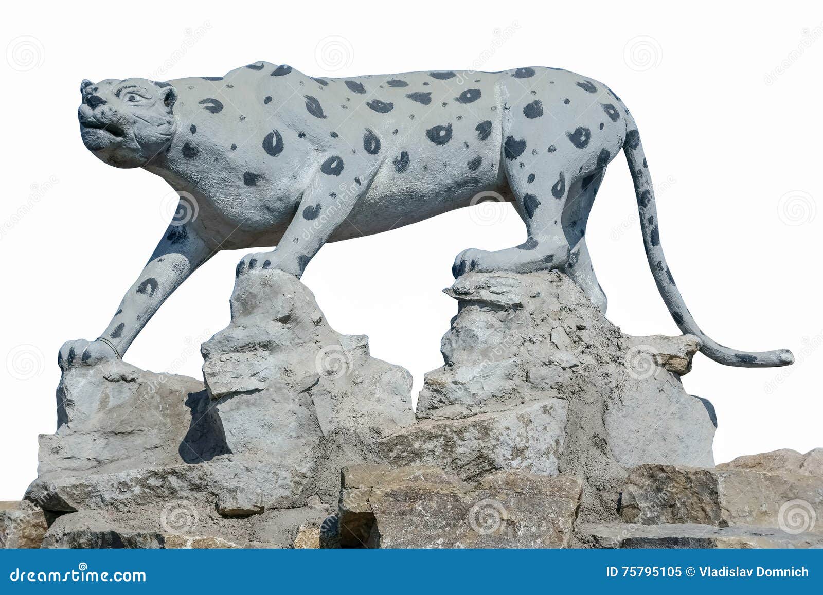 Sculpture Cheetah on White Background Stock Image - Image of mammal ...