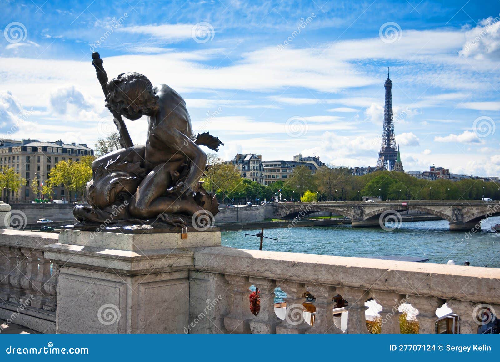 Sculpture of Child on the Bridge of Alexander III Editorial Stock Image ...