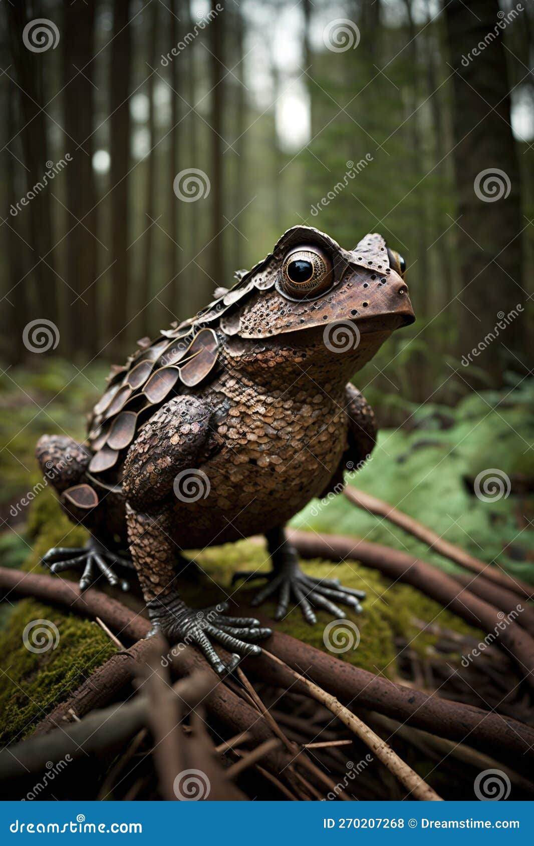 Common Toad Bufo In Top View Sitting On The Ground Vector Illustration ...