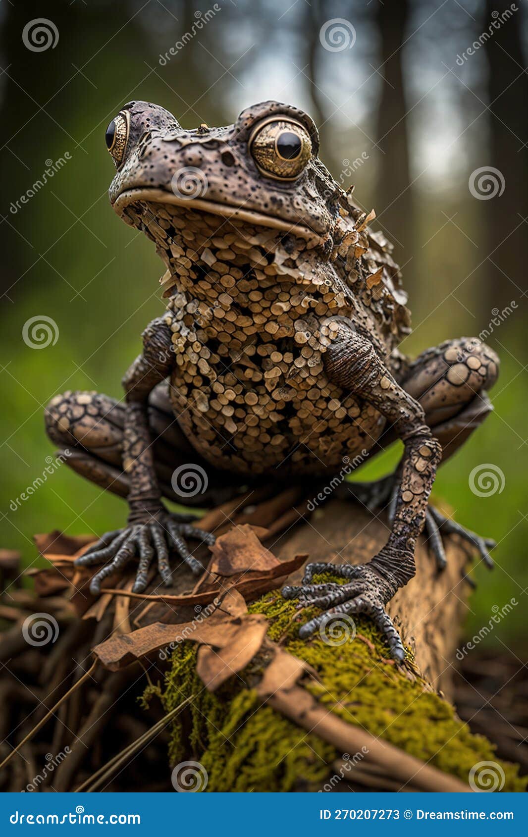 Common Toad Bufo In Top View Sitting On The Ground Vector Illustration ...