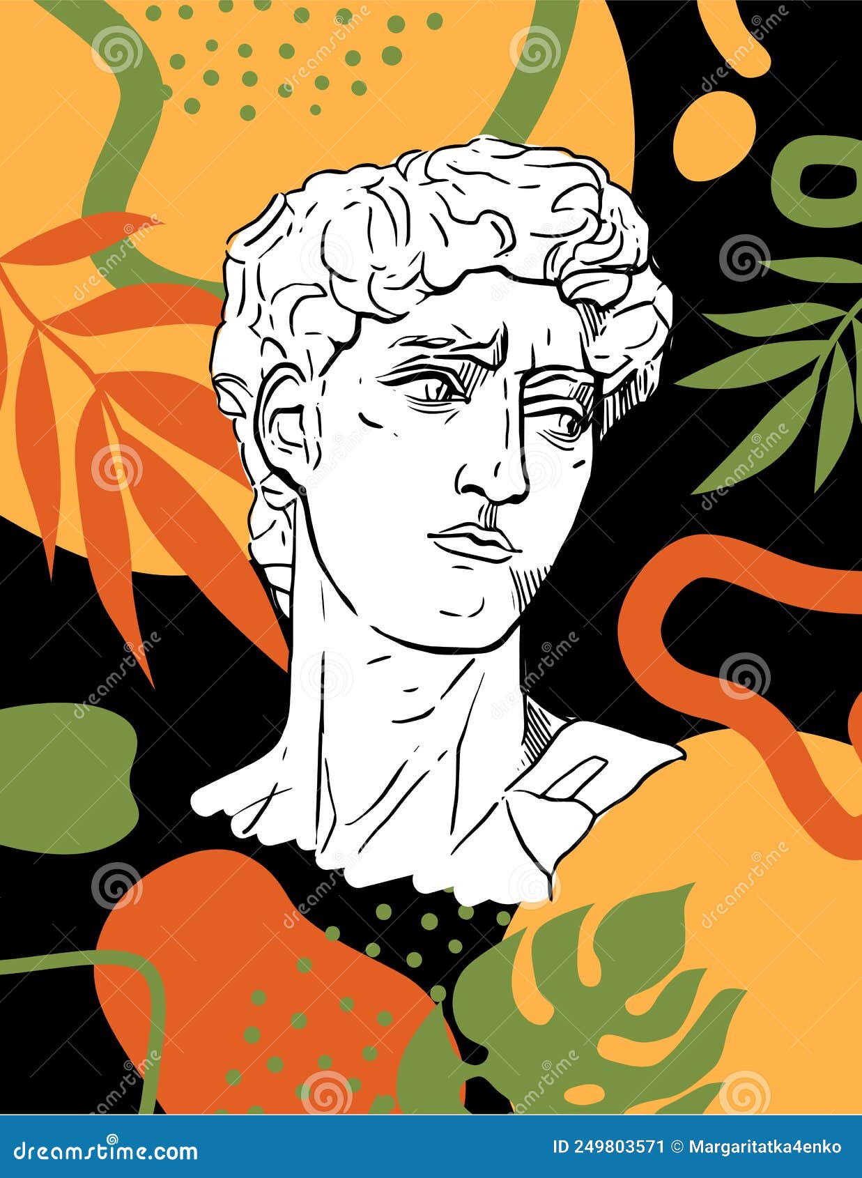 Sculpture of David. Vector Hand Drawn Illustration Stock Vector ...