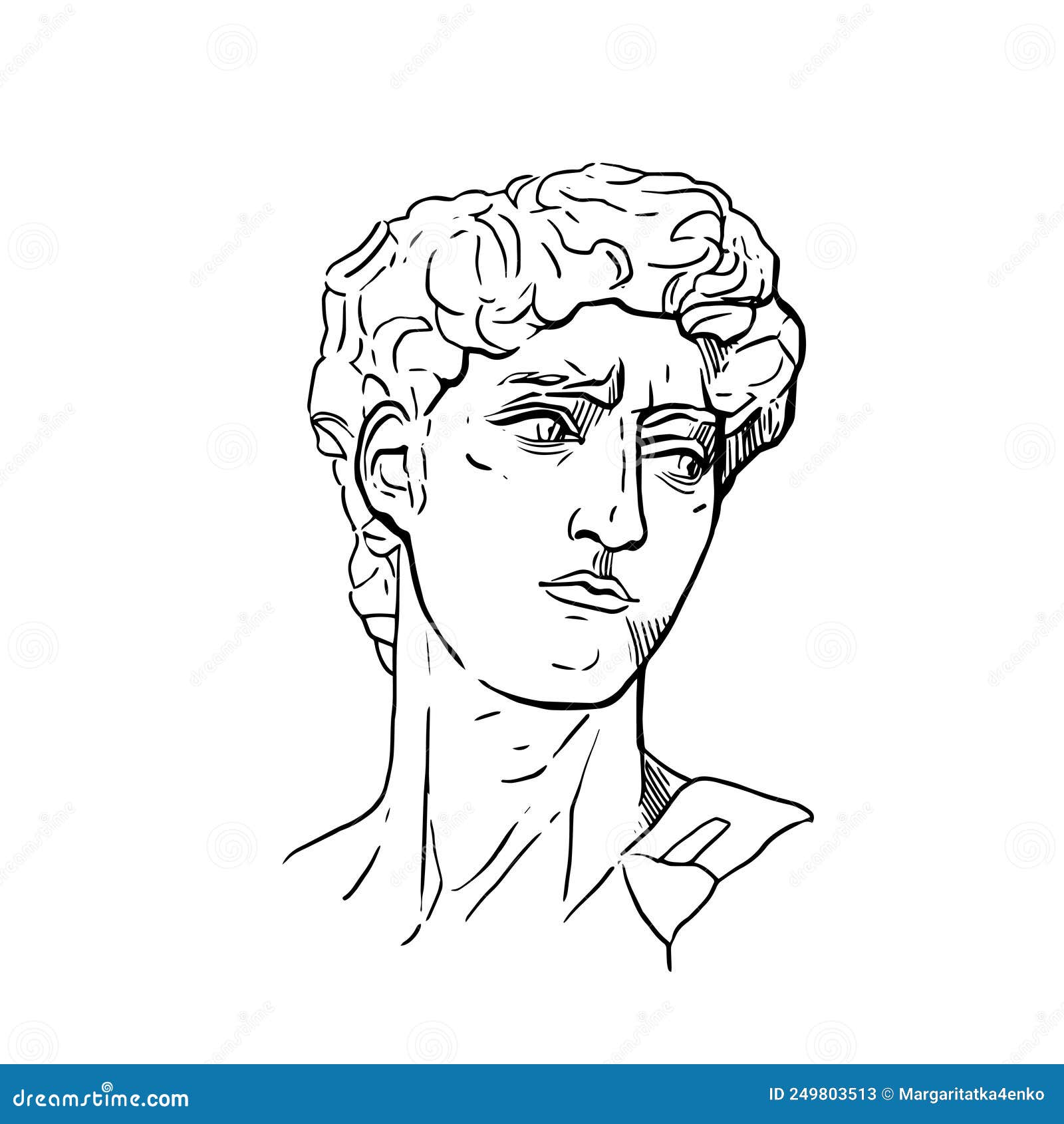 Sculpture of David. Vector Hand Drawn Illustration Stock Vector ...