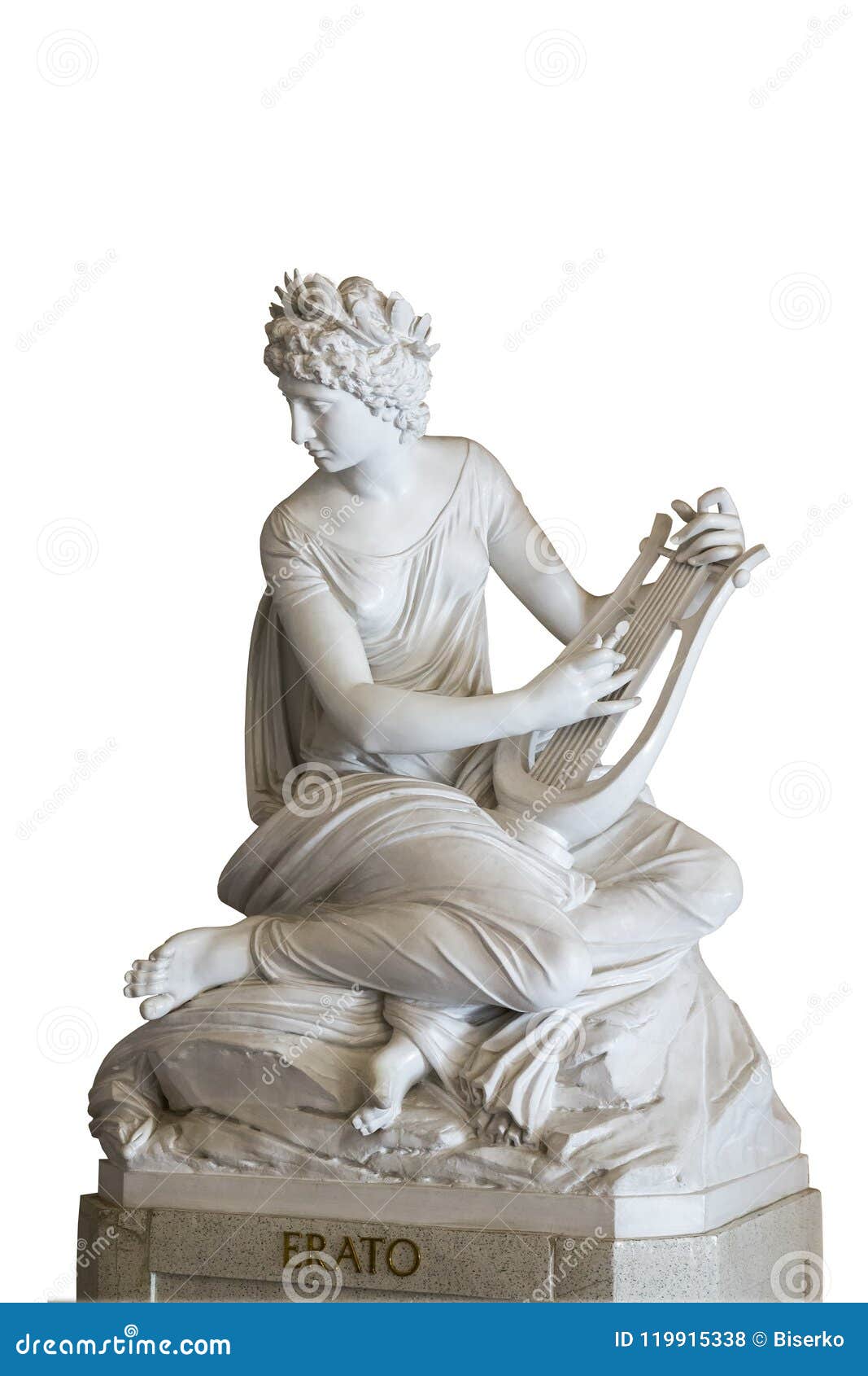 Sculpture de la muse Erato photo stock. Image of grec - 119915338