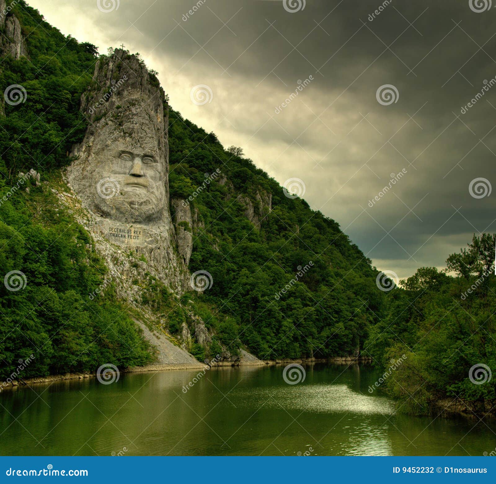 Sculpture of Decebal stock photo. Image of trip, reflection - 9452232