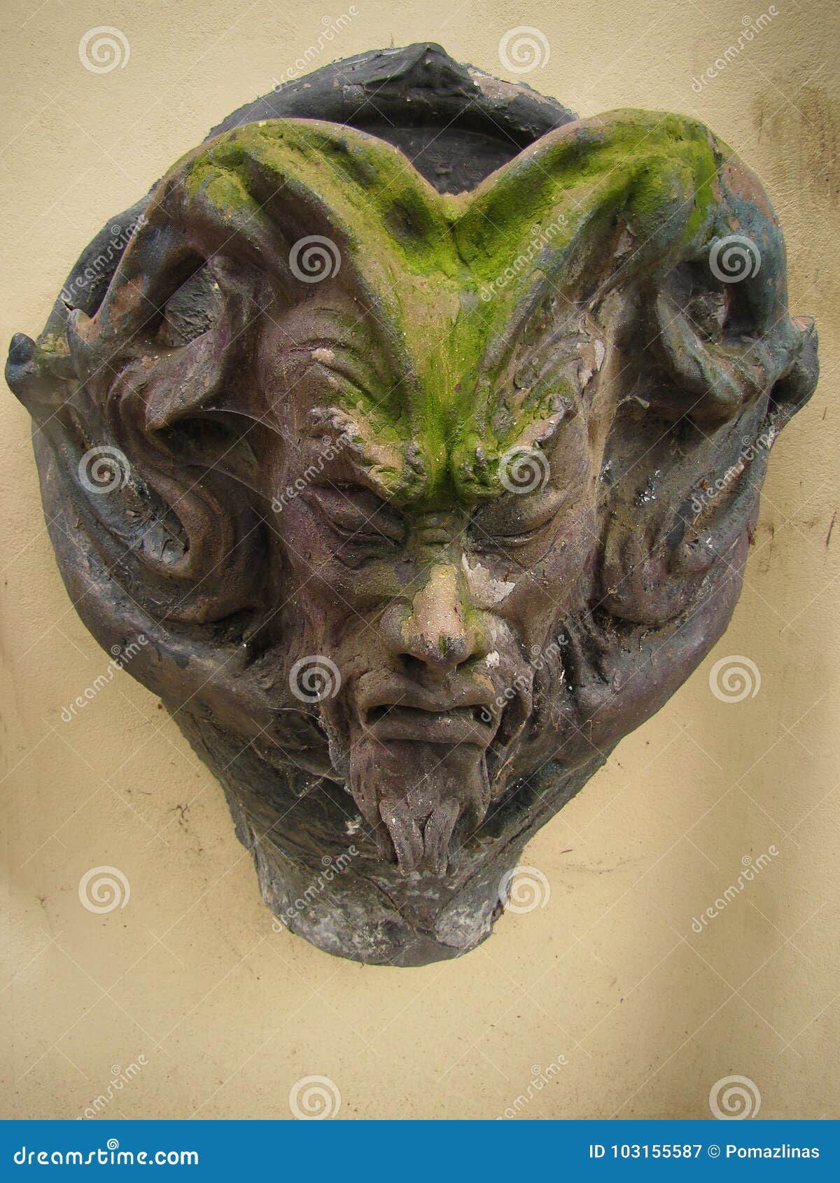 Sculpture of the Devil`s Face Stock Image - Image of architecture ...