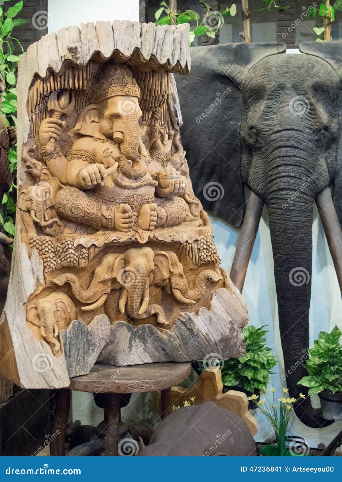Sculpture Elephant Headed God Stock Image - Image of elephant ...