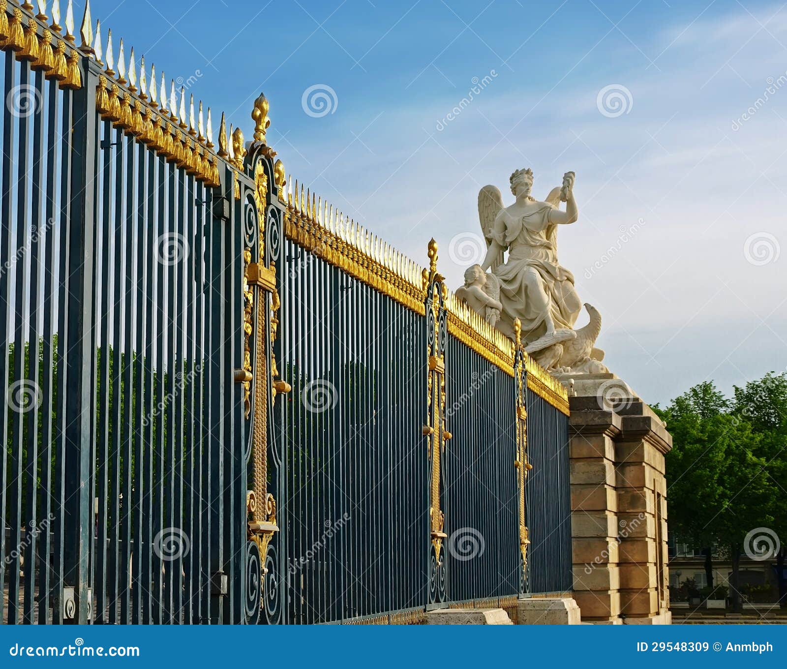 Sculpture Fence Royal Palace in Versailles. Stock Image - Image of gate ...