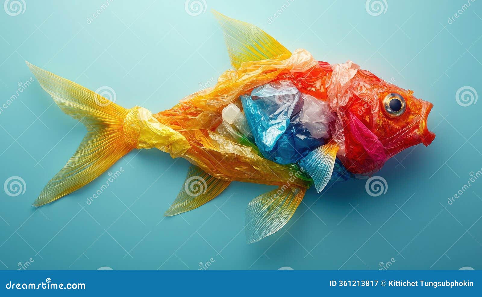 Sculpture of a Fish Created from Recycled Plastic Bags Representing ...