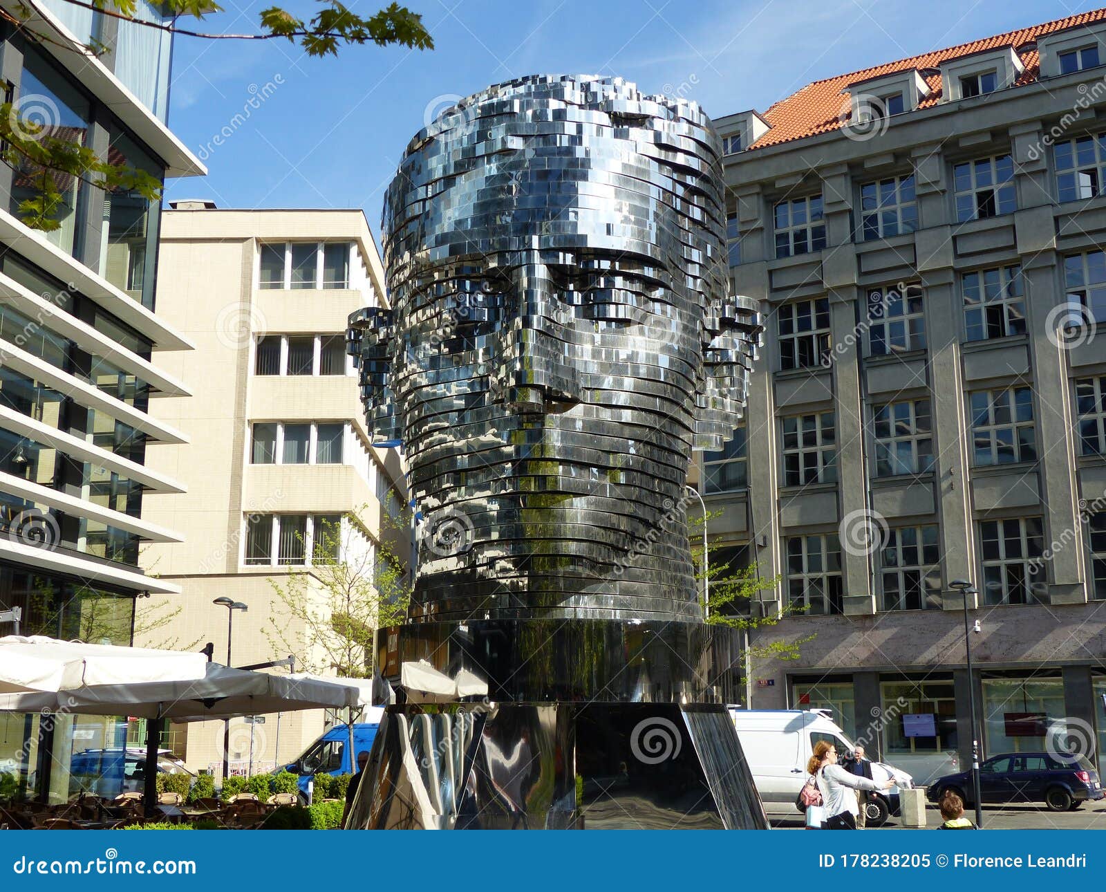 Sculpture Of Franz Kafka`s Head To Prague In Czech Republc Editorial