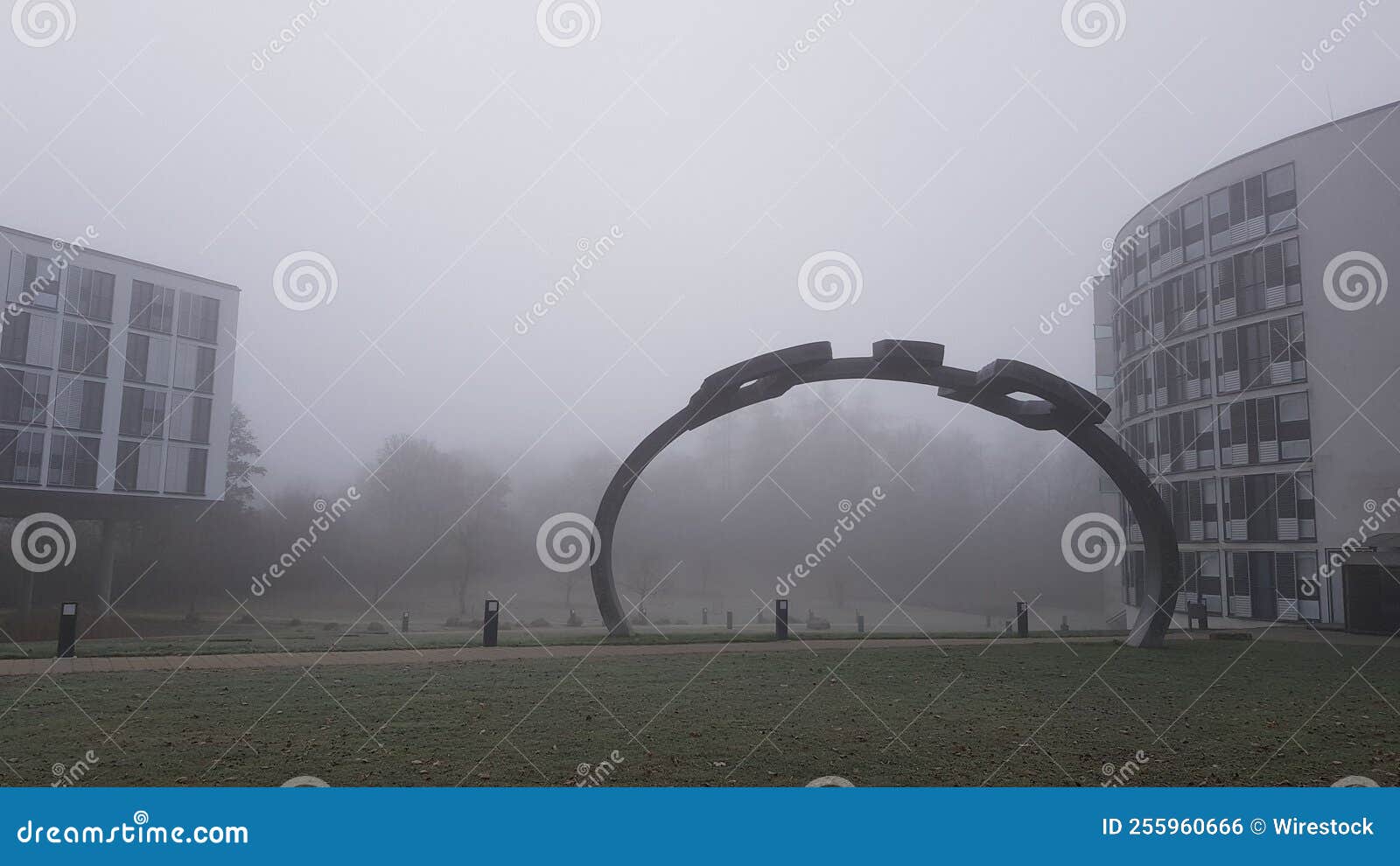 Sculpture Gate of the Wind in Misty Weather Editorial Photo - Image of ...