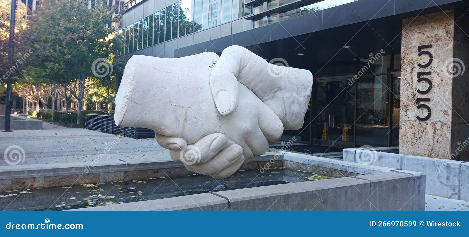 Sculpture of Handshake in San Bernardino Stock Image - Image of ...