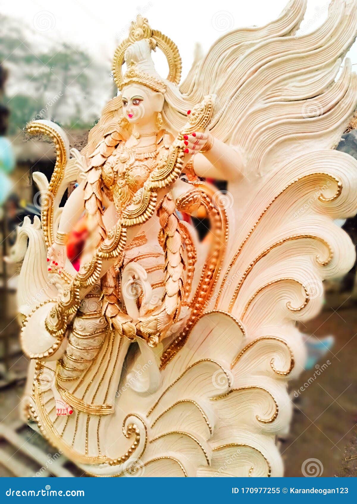 Soil Made Hindu Religious Sculpture Art Lord Durga Statue In Workshop ...