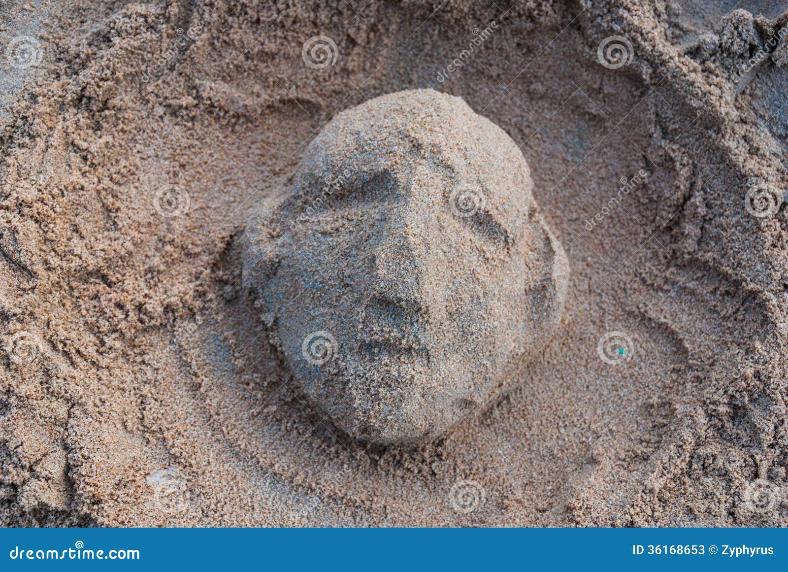 Sculpture of a Human Face by Sand Stock Image - Image of cemetery ...
