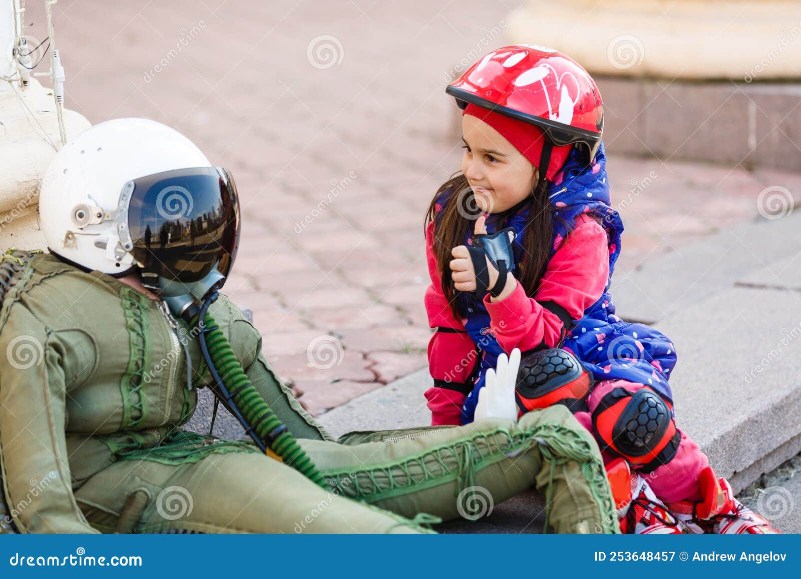 Sculpture of an Inflatable Airplane Pilot Stock Image - Image of happy ...