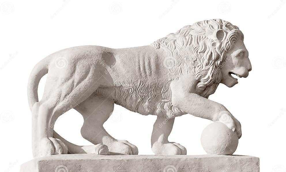 Sculpture of the Lion with Ball Stock Photo - Image of famous, history ...
