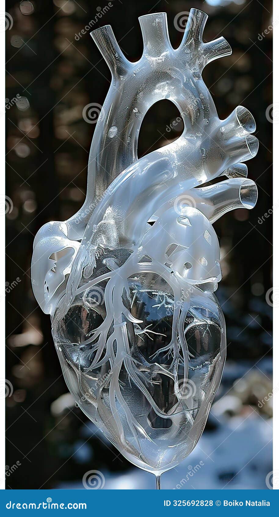 A Sculpture is Made of Ice in the Shape of a Human Heart Stock Photo ...