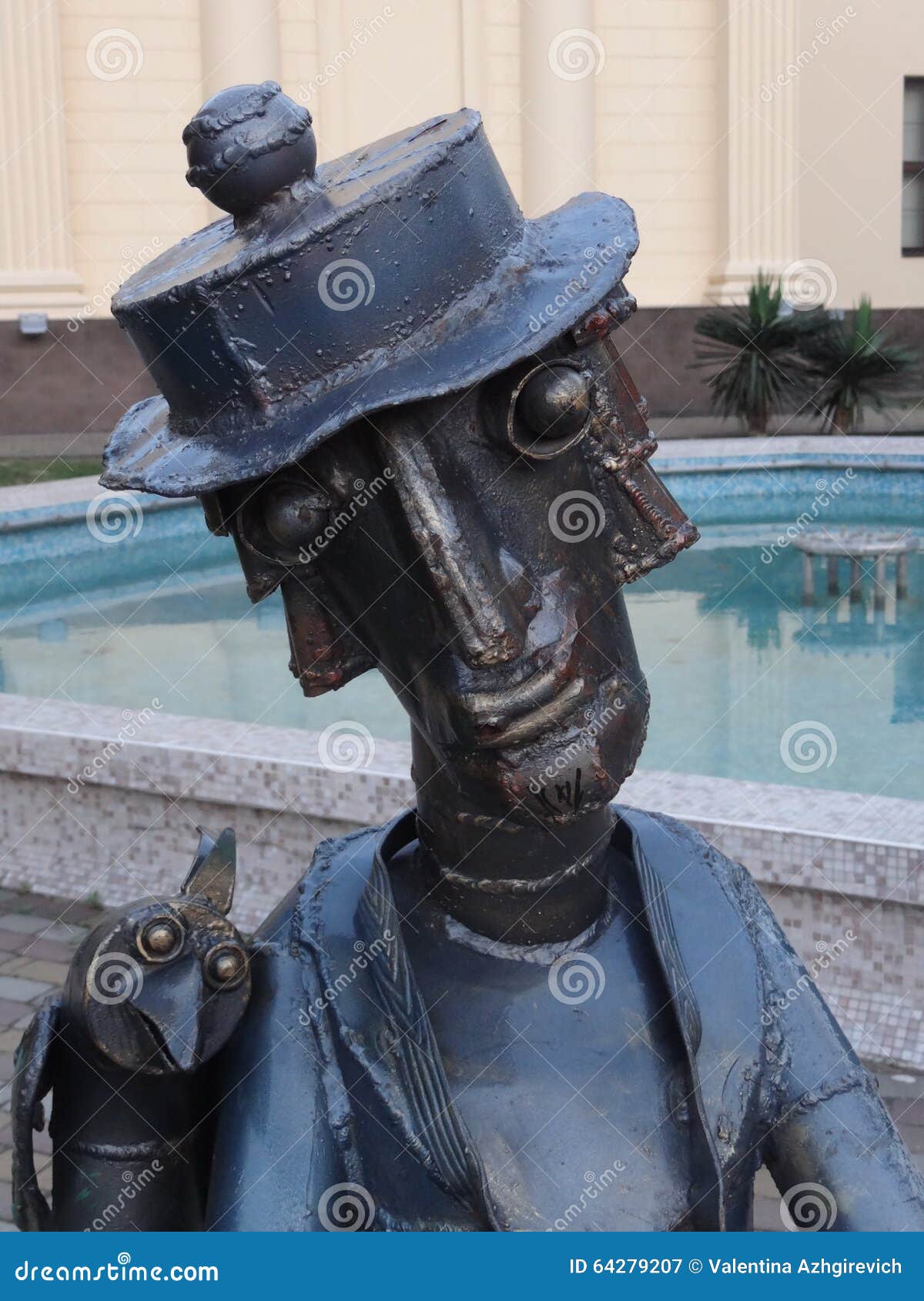 Sculpture made of iron editorial photography. Image of person - 64279207