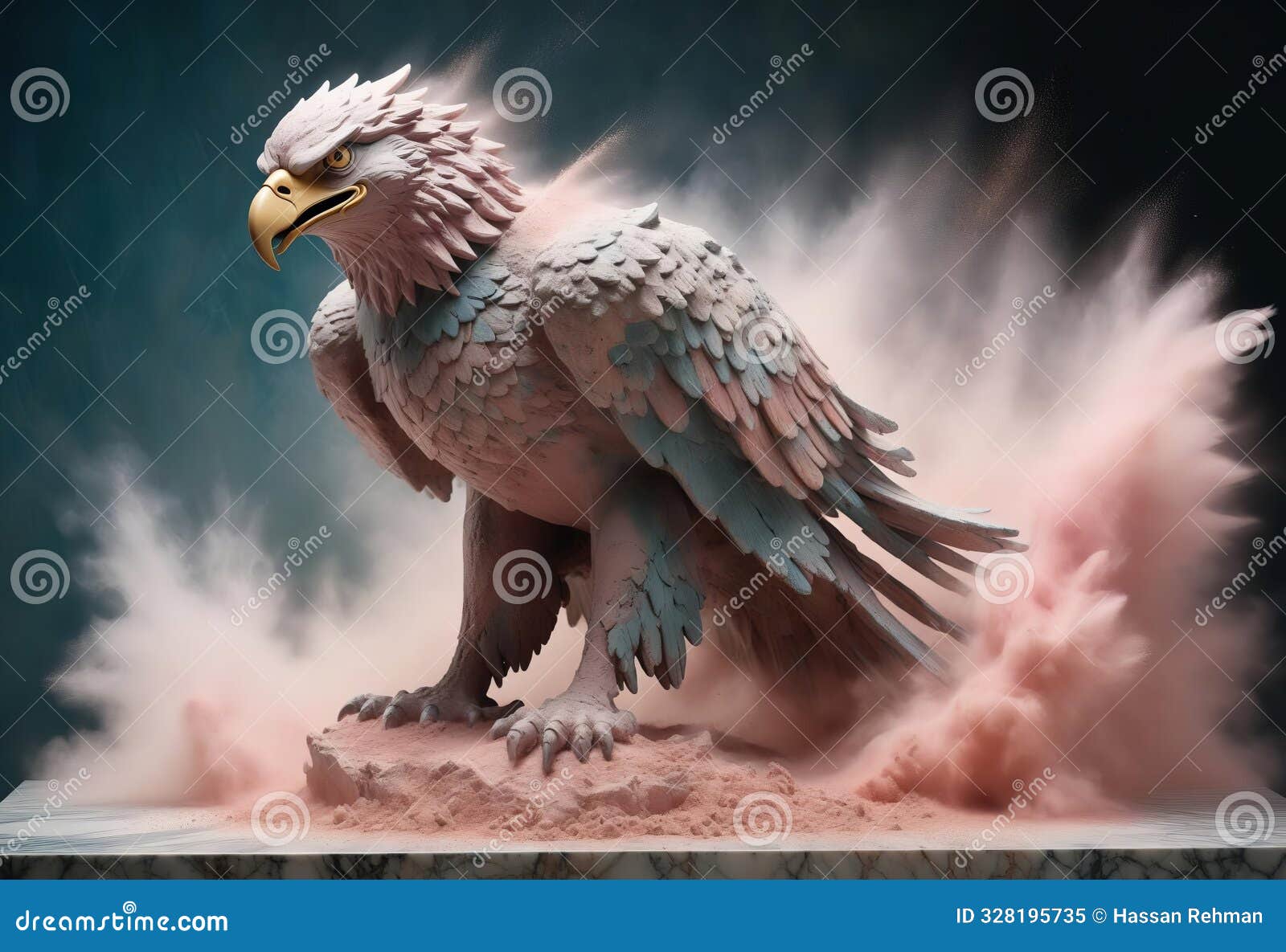A Sculpture Made of Marble in a Eagle Shape Stock Illustration ...