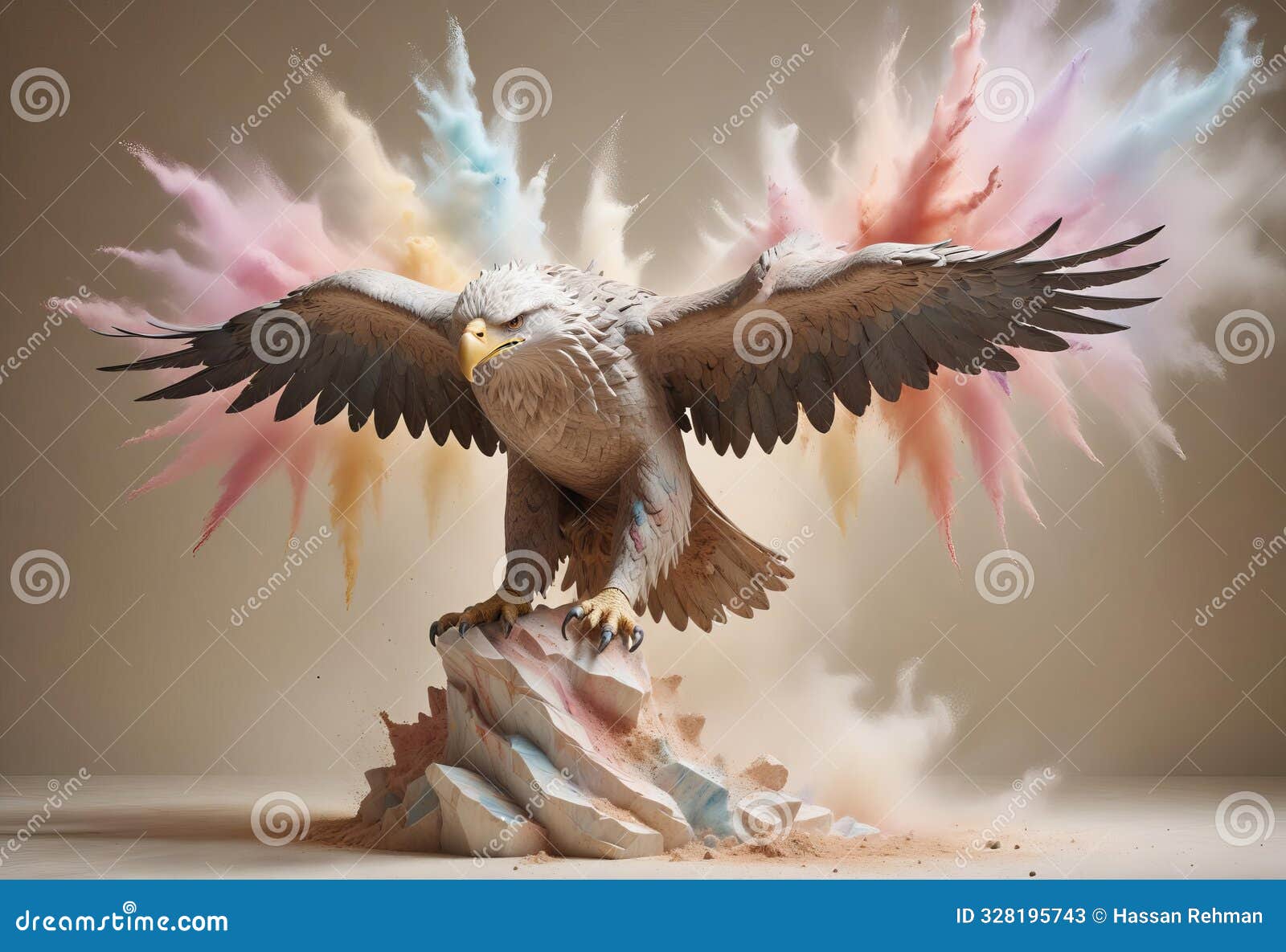 A Sculpture Made of Marble in a Eagle Shape Stock Illustration ...