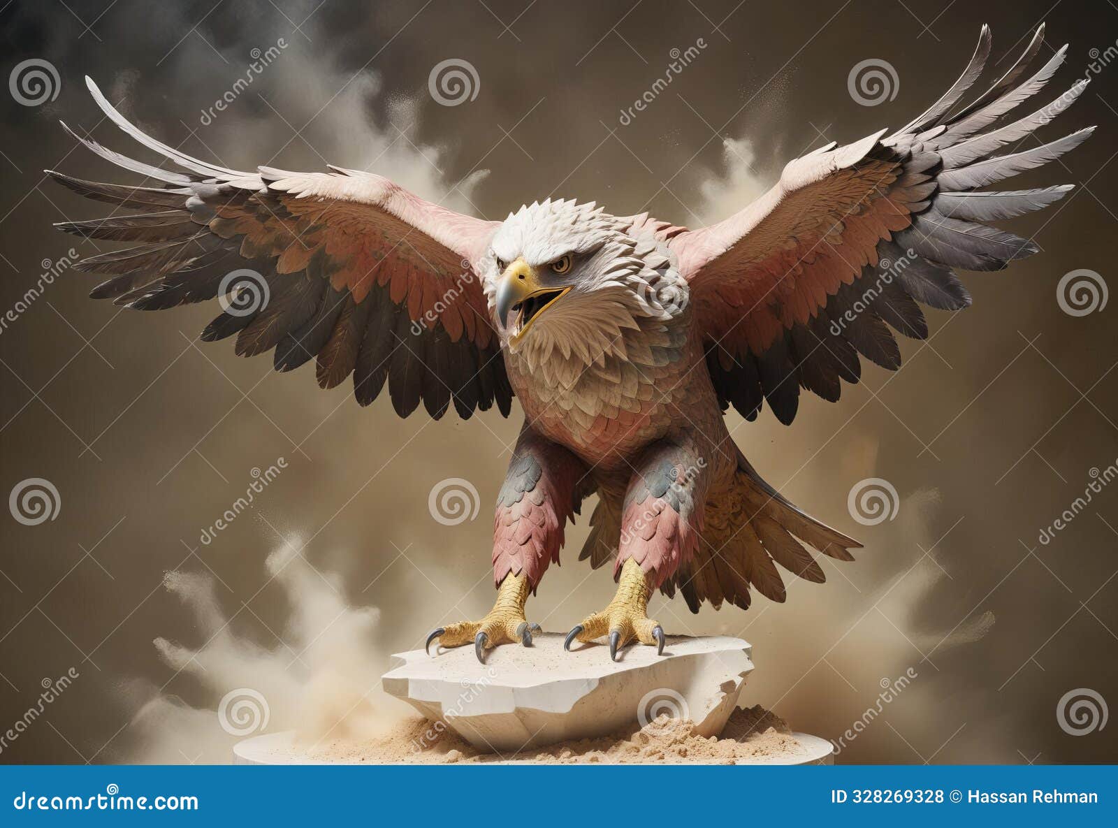 A Sculpture Made of Marble in a Eagle Shape Stock Illustration ...