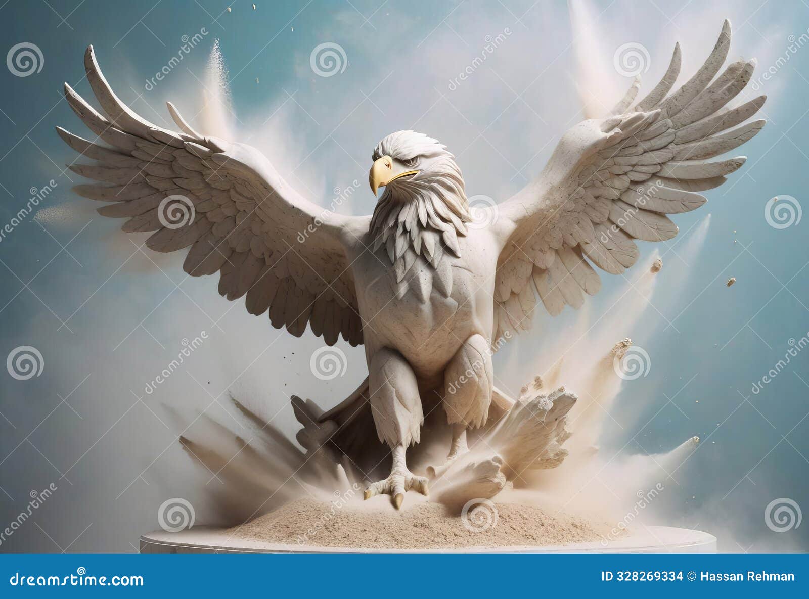 A Sculpture Made of Marble in a Eagle Shape Stock Illustration ...