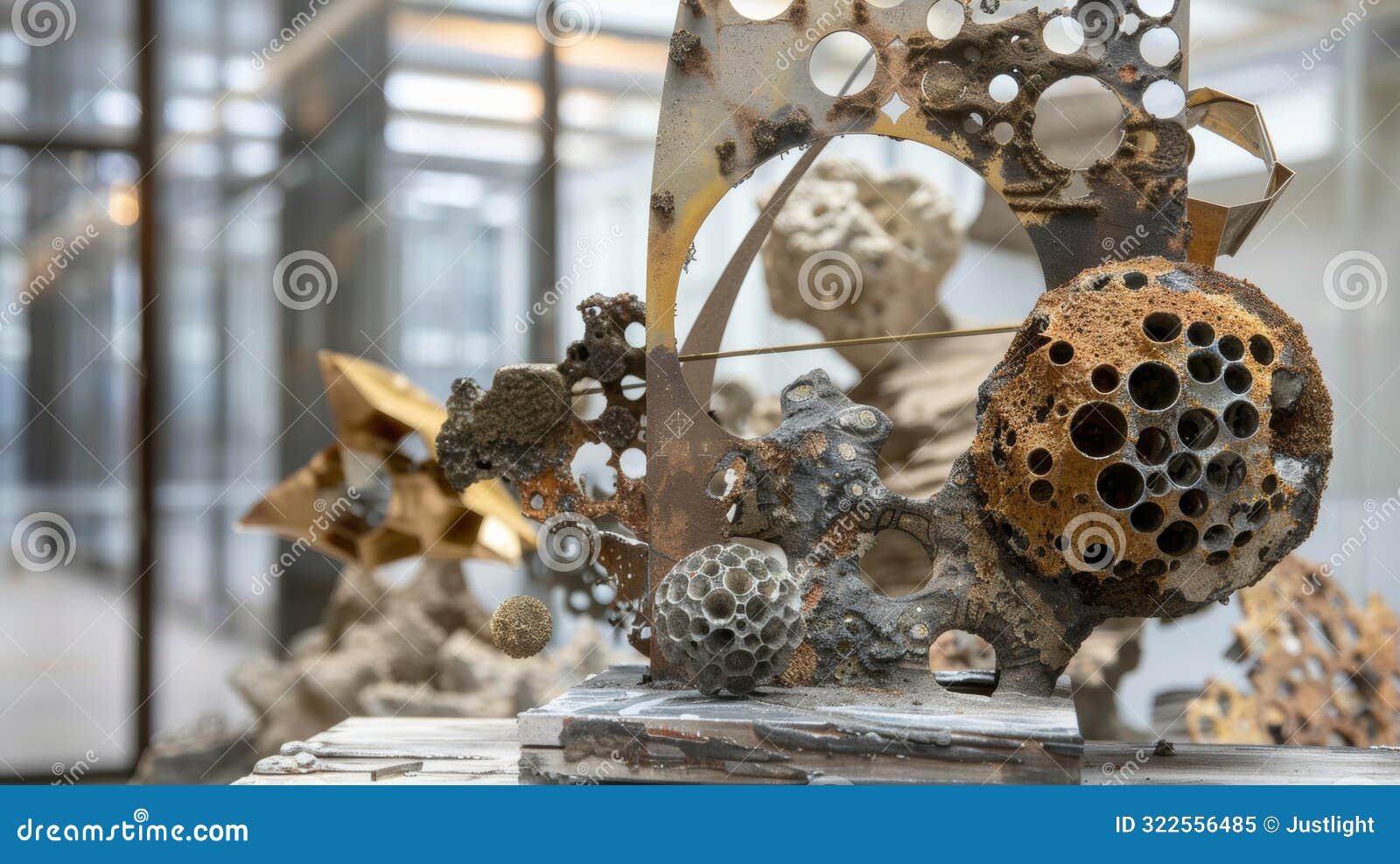 A Sculpture Made of Various Materials and Textures Representing the ...
