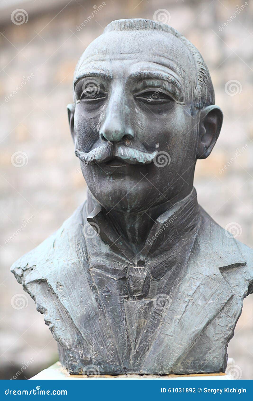 Sculpture Man in Europe Town Stock Photo - Image of locations, bust ...