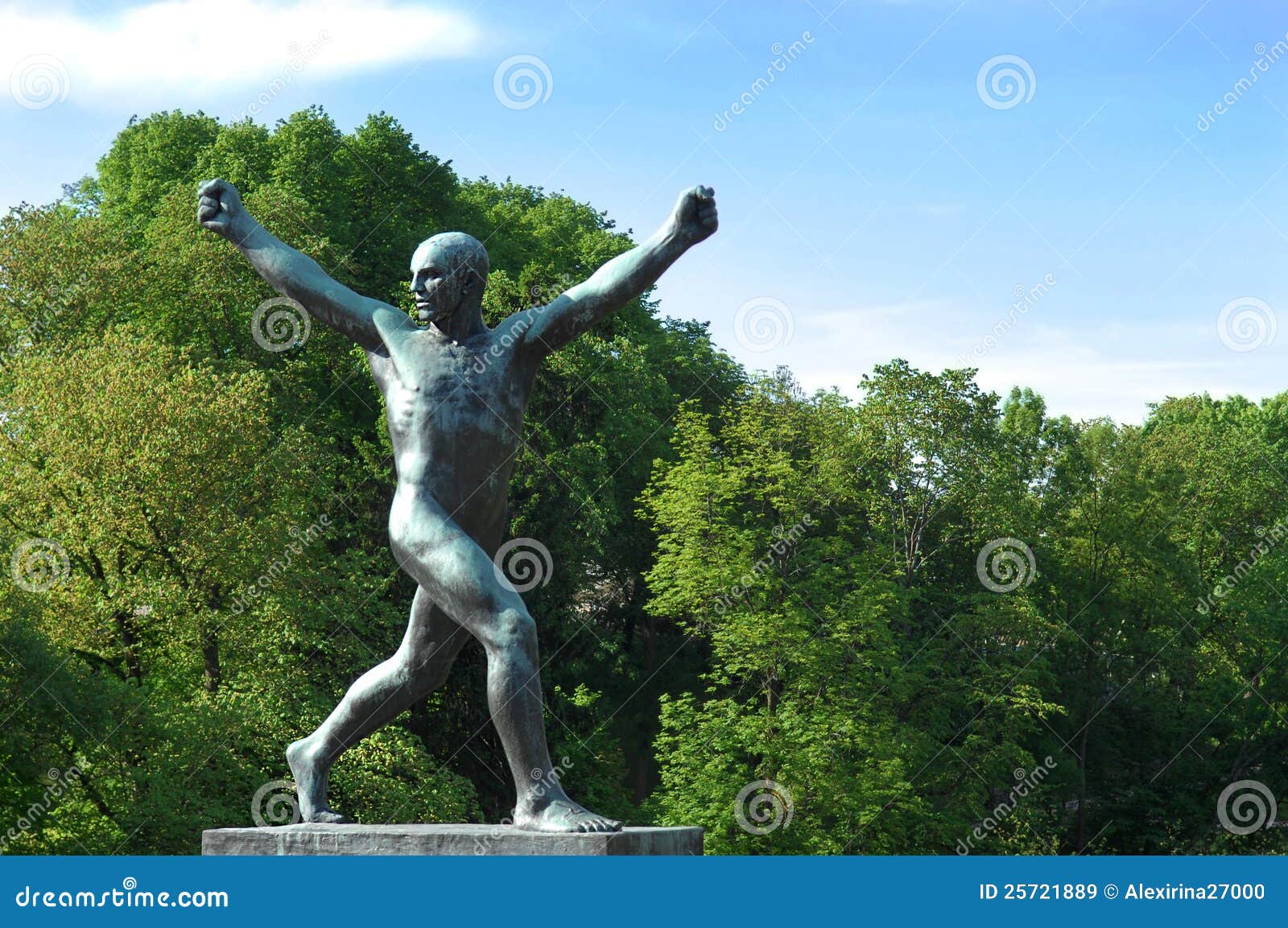 Sculpture of a Man with His Hands Up Editorial Stock Image - Image of ...