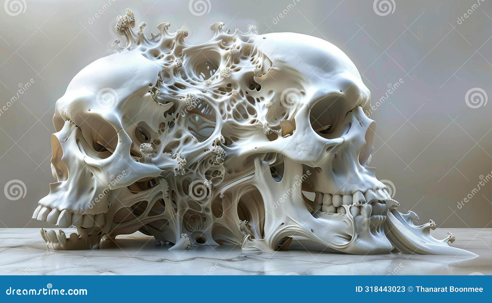 A Sculpture Melting Into Grotesque, Distorted Shapes, Ai Generated ...