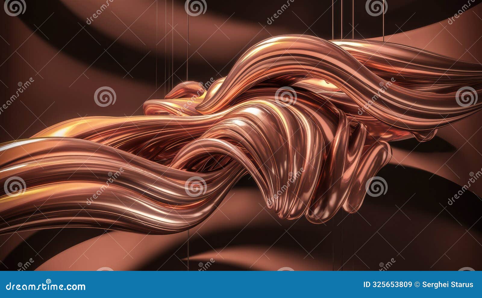 A Sculpture of a Metal Object with Swirls and Curves, AI Stock Image ...