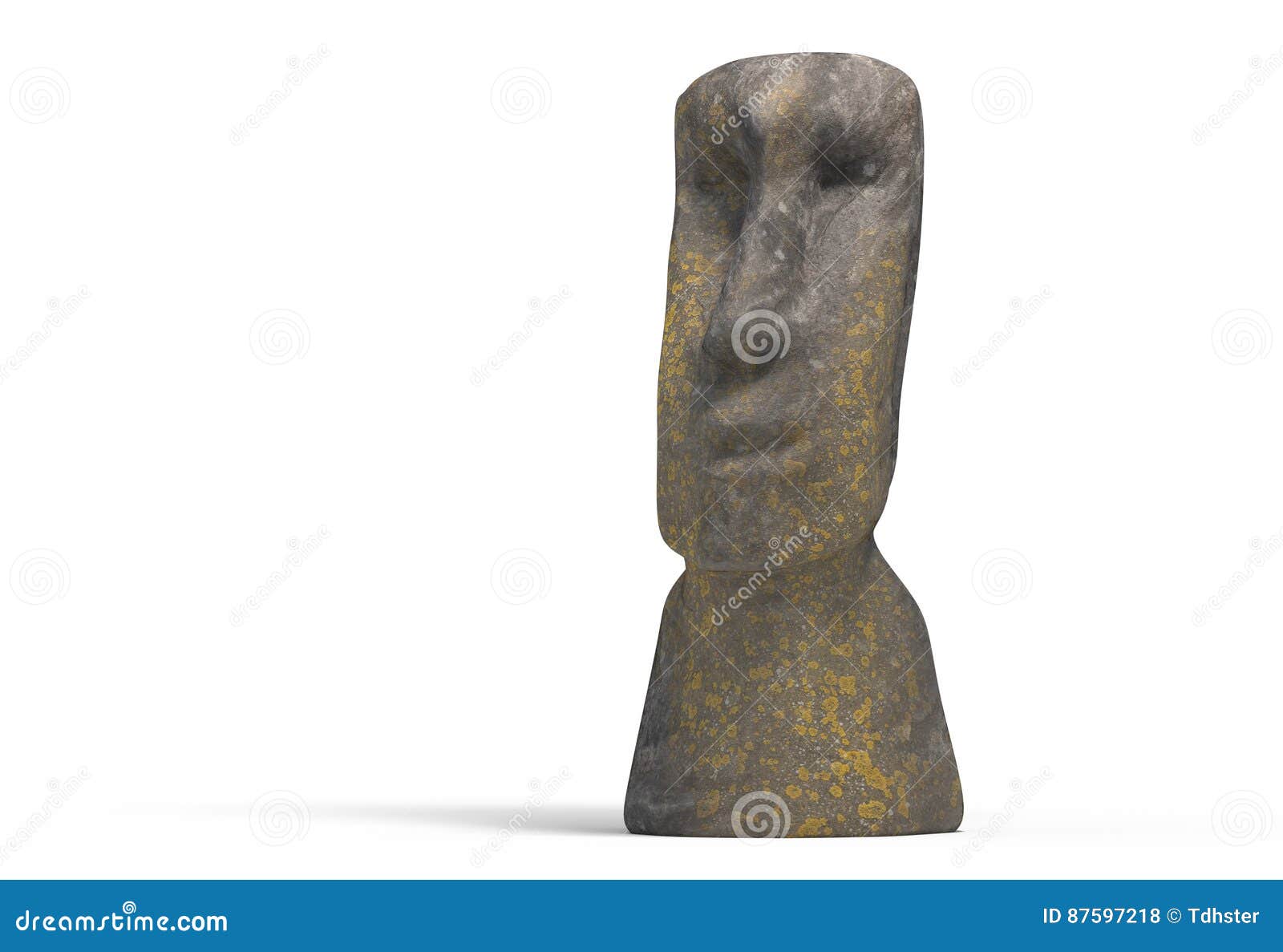 Sculpture of a Moai Carved in Stone on White 3d Illustration Stock ...